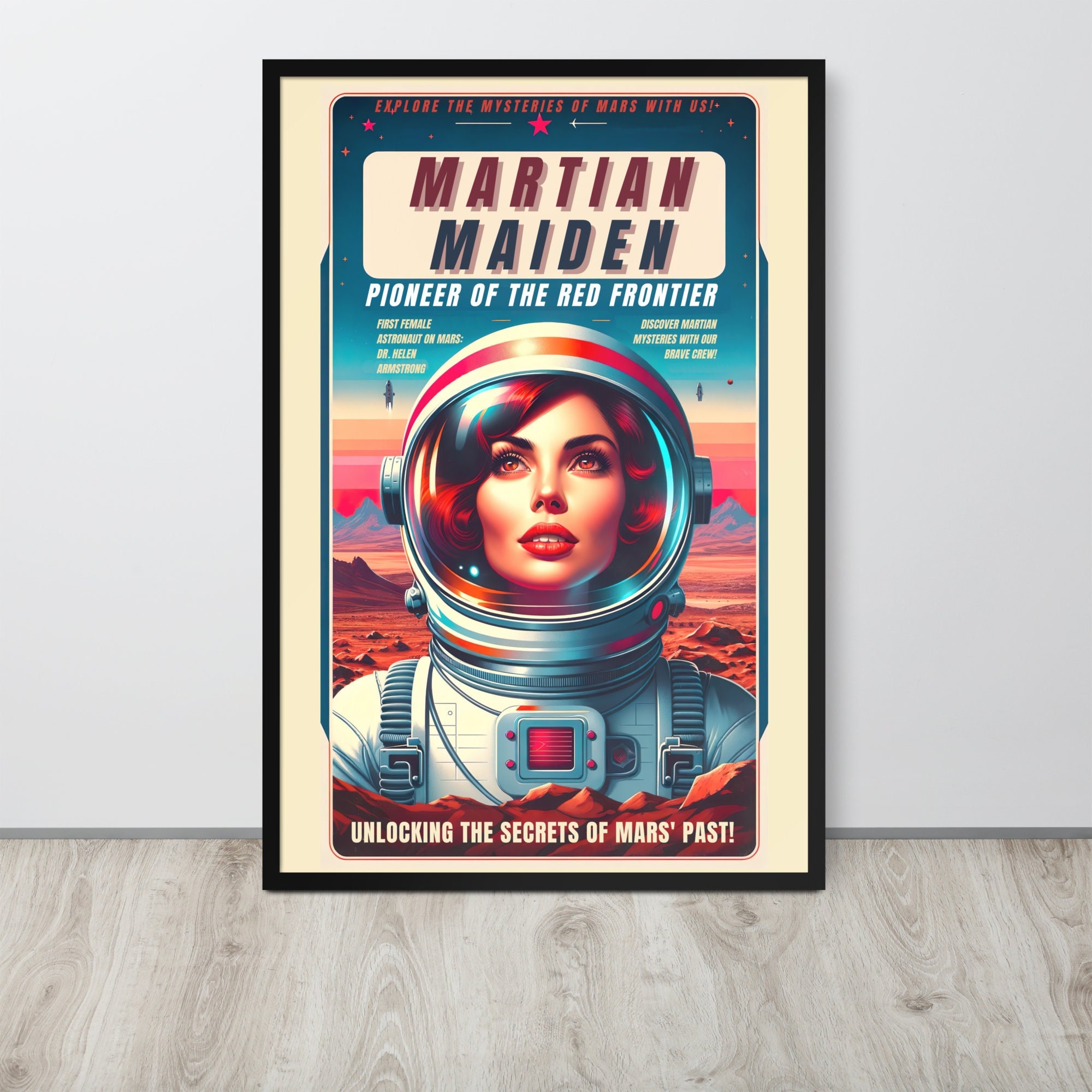 Martian Maiden Poster, Retro Space Poster Art, Retro Futurism, Science ...