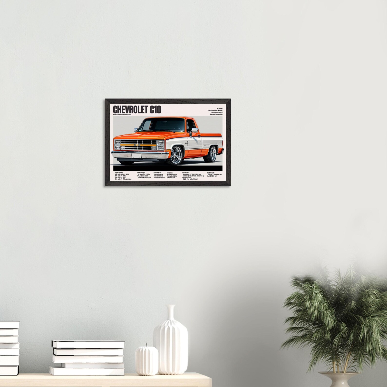 1973–1987 Chevy C10 Poster – Vintage Squarebody Truck Wall Art, Retro ...