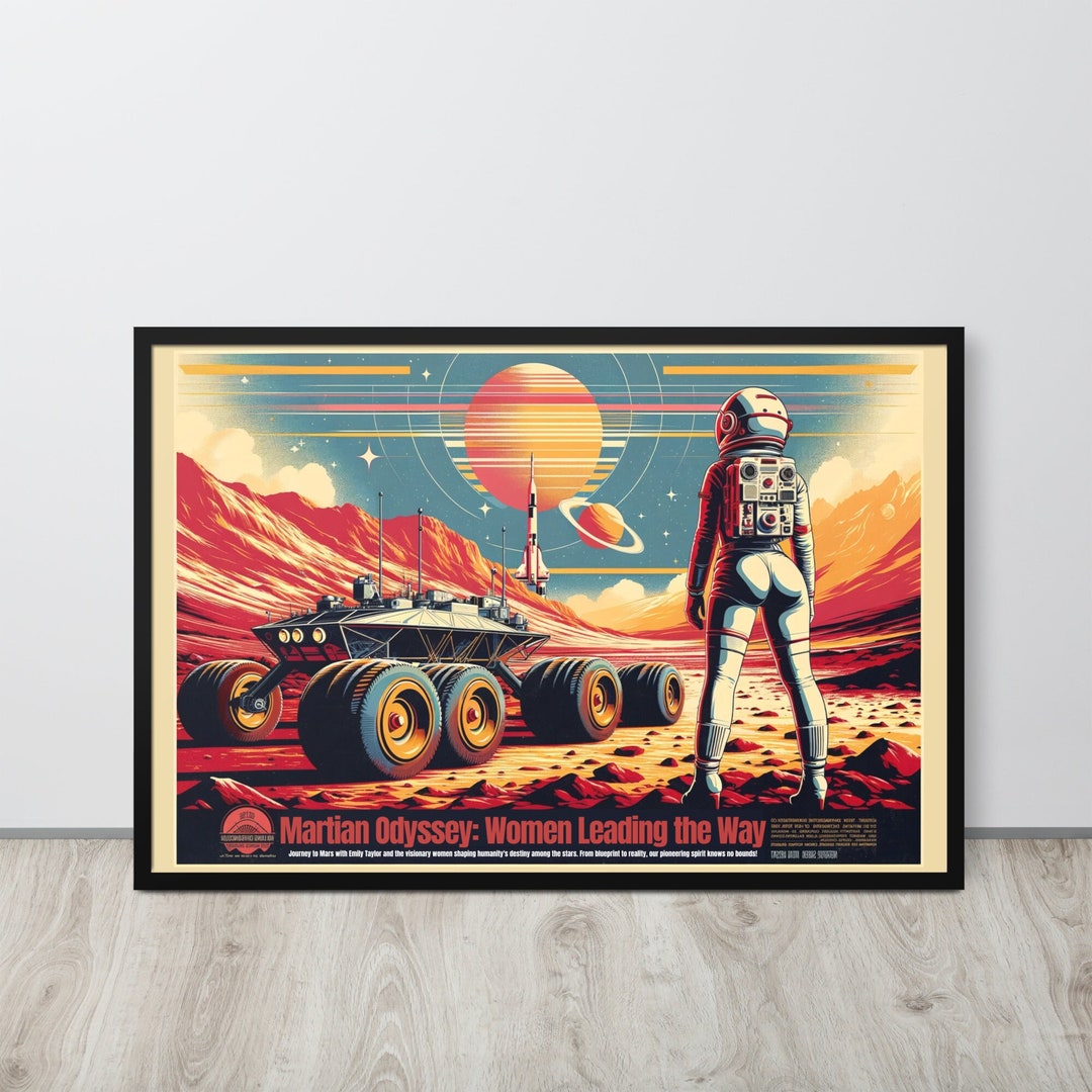 Martian Odyssey Poster, Retro Space Poster Art, Retro Futurism Art ...