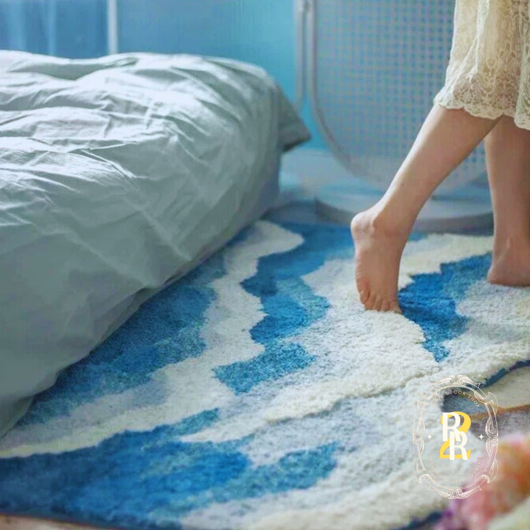 Handmade Ocean Waves Rug , Bedroom Rugs, Bedroom Decoration, Living ...