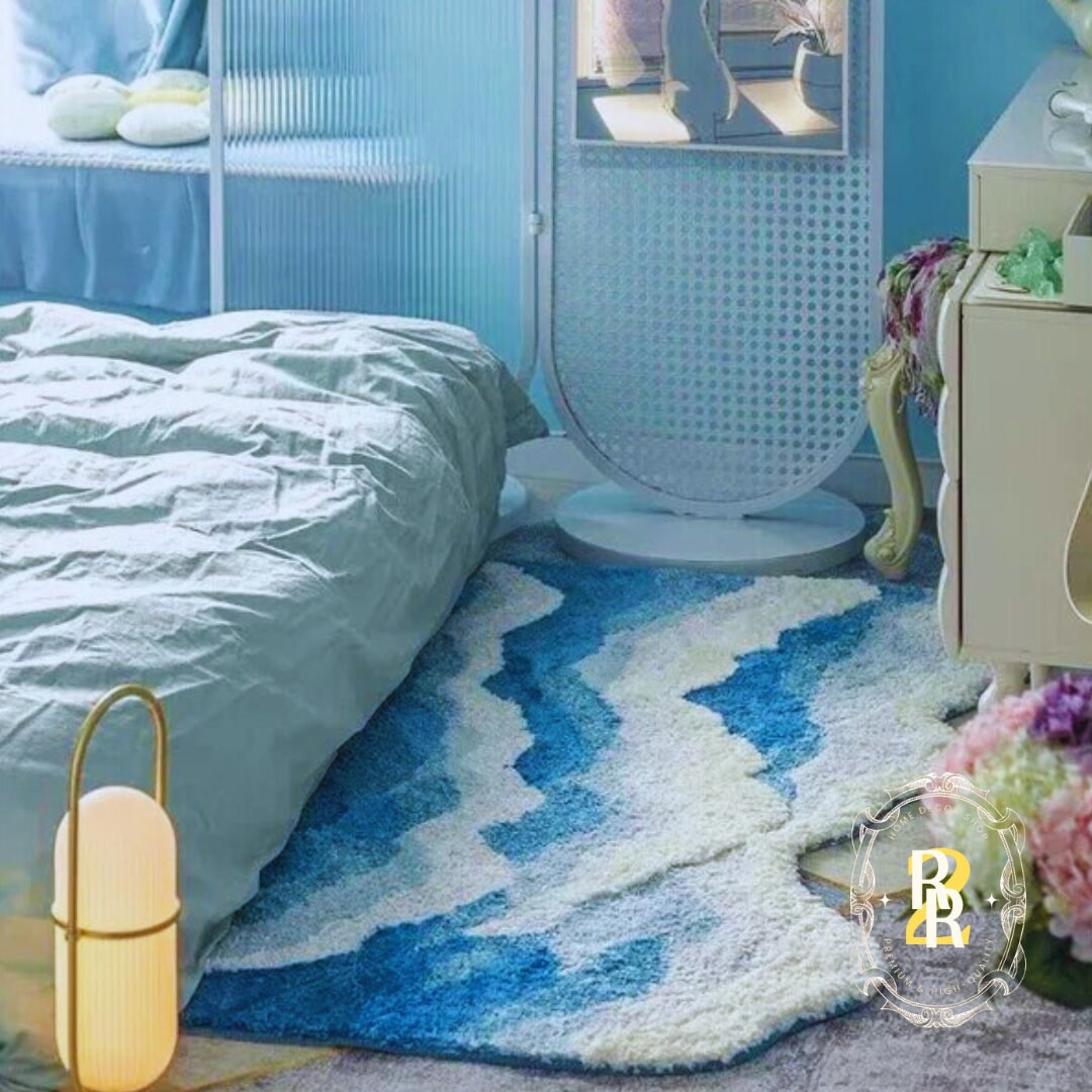 Handmade Ocean Waves Rug , Bedroom Rugs, Bedroom Decoration, Living ...
