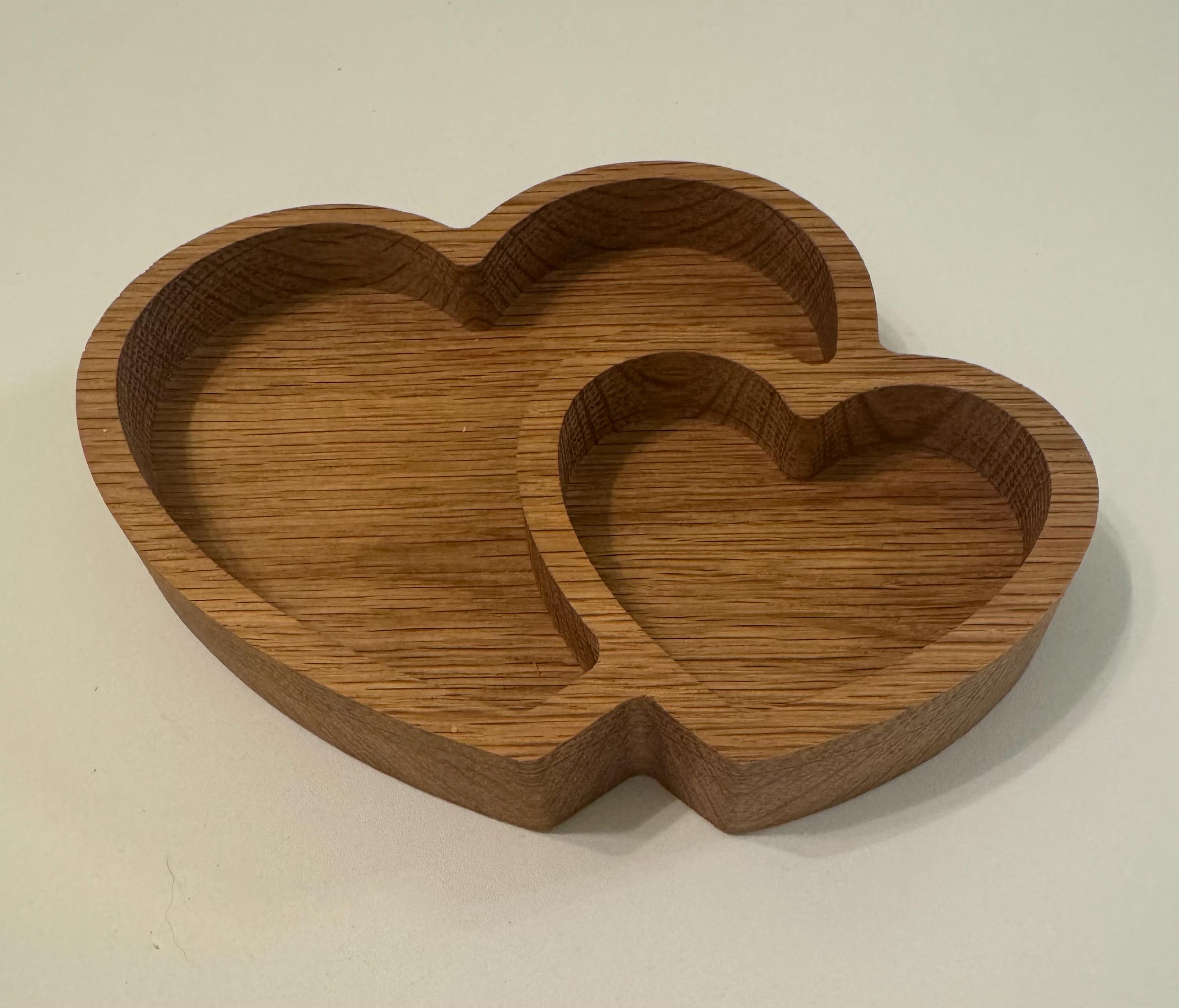 Handcrafted Oak Double Heart Tray – Jewelry & Keepsake Dish - Etsy