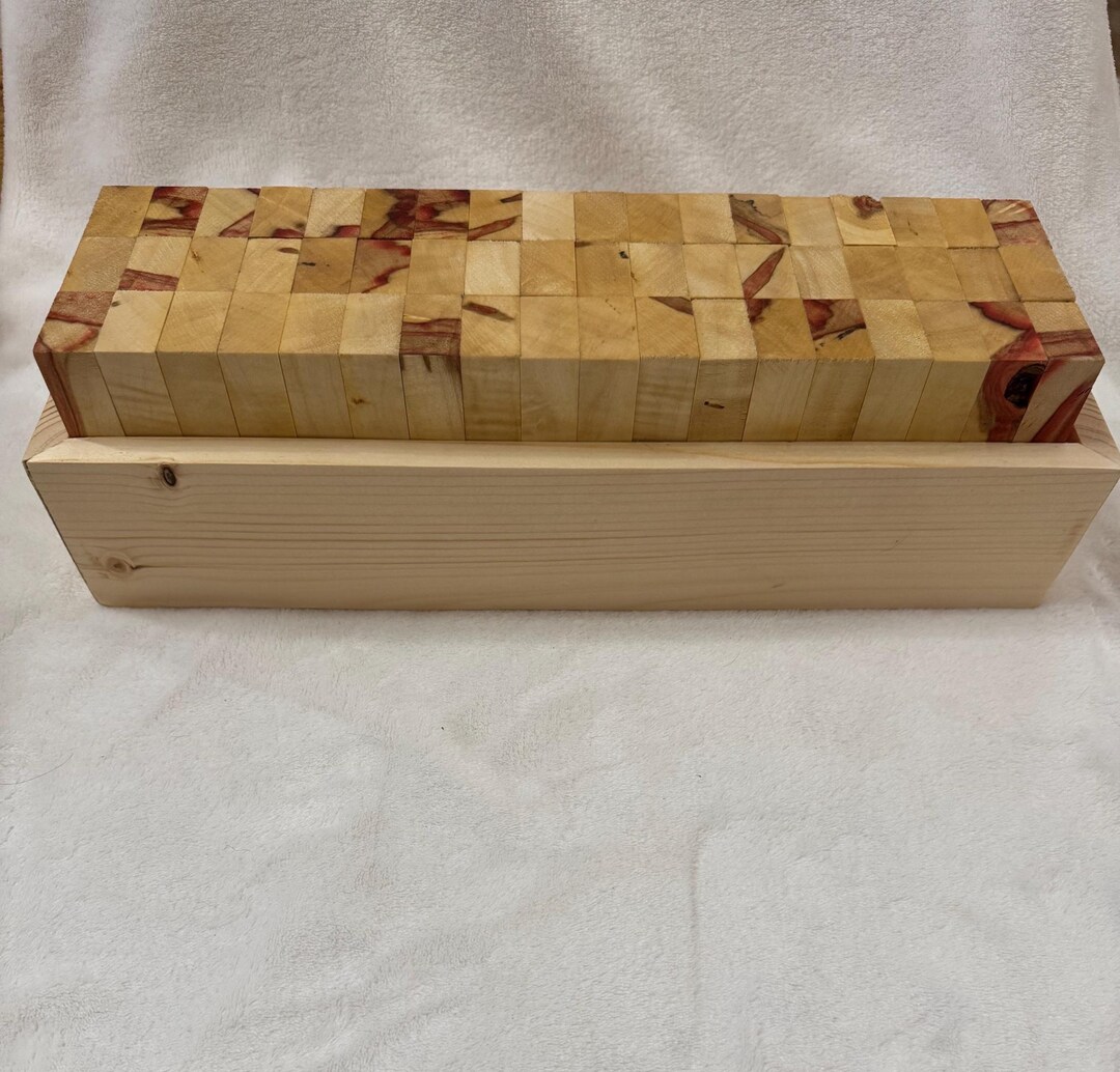 Flaming Elder Wood Block Tower Game – Handcrafted Hardwood Stacking Set ...