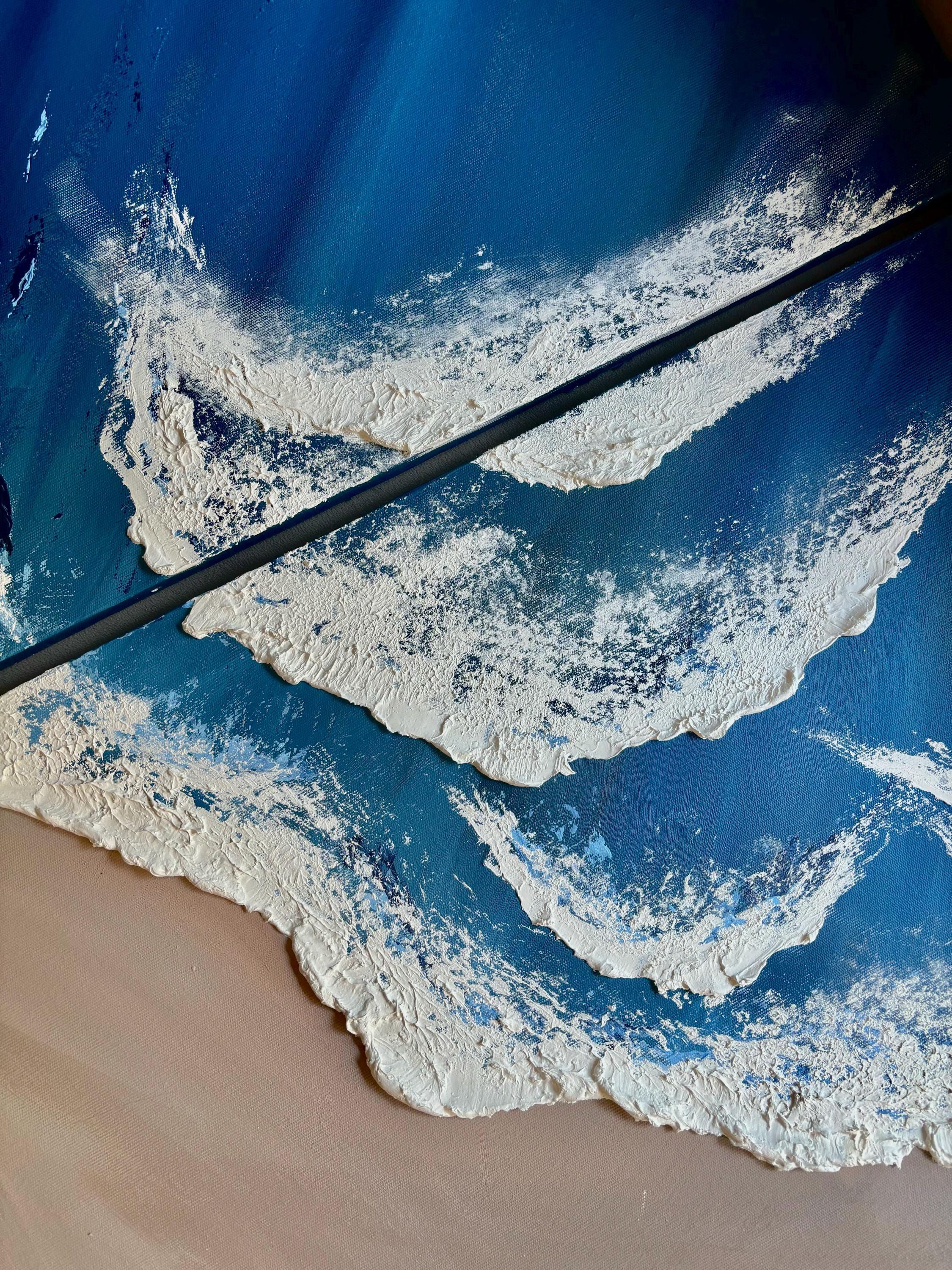Textured Wall Art,ocean Wall Art, Textured Painting, Textured Canvas ...