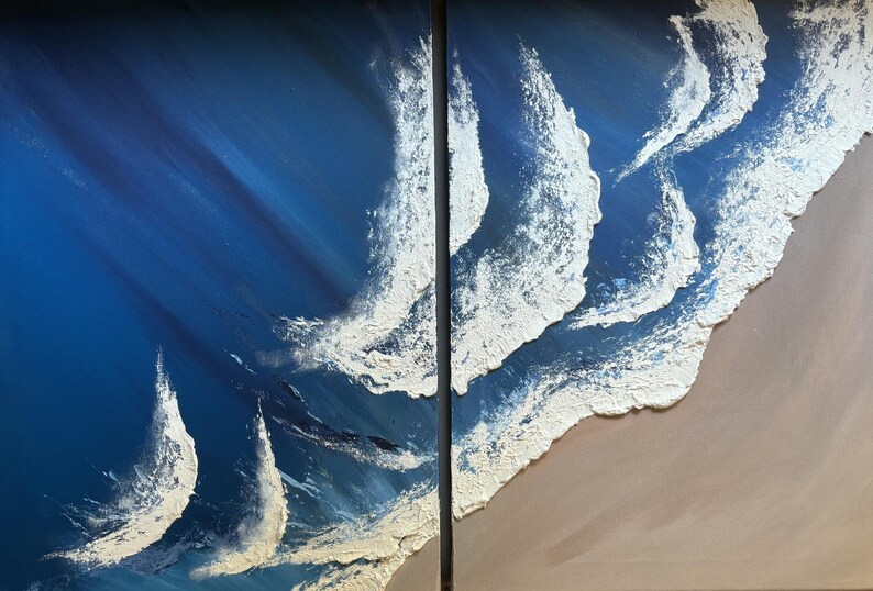 Textured Wall Art,ocean Wall Art, Textured Painting, Textured Canvas ...