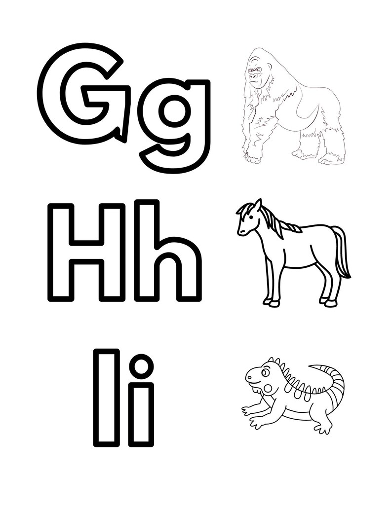 Alphabet Worksheet With Animals, Coloring, Color In, Bonus Alphabet ...