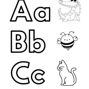 Alphabet Worksheet With Animals, Coloring, Color In, Bonus Alphabet ...