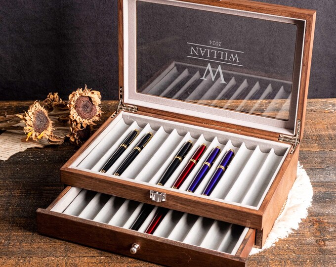 Dark Blue Five Compartment Pen Holder, Wet Molded Pen Holder, Fountain ...