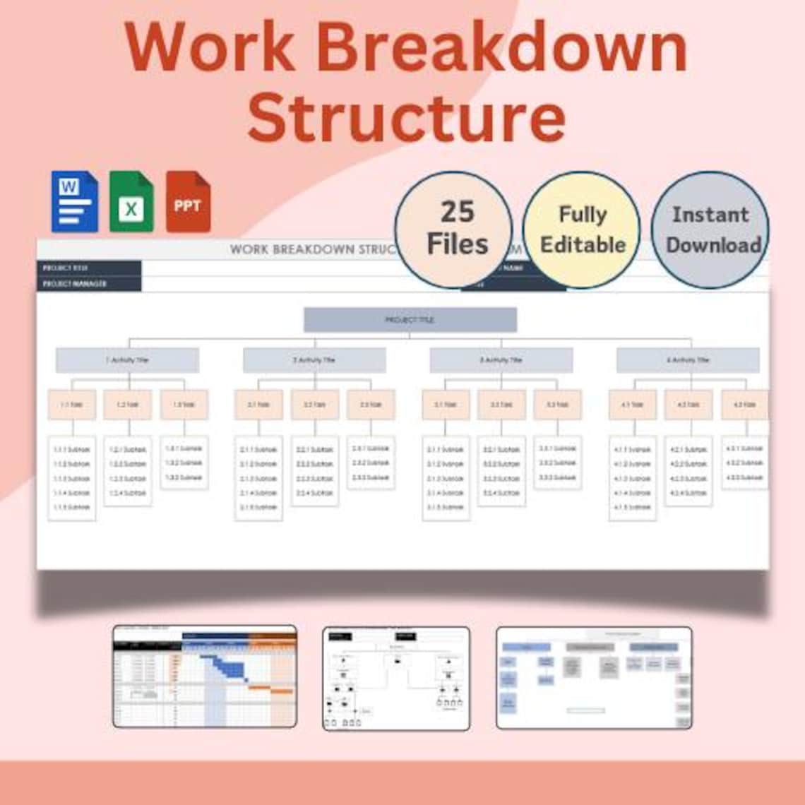 Work Breakdown Structure Templates for Project Management | Easy to Use ...