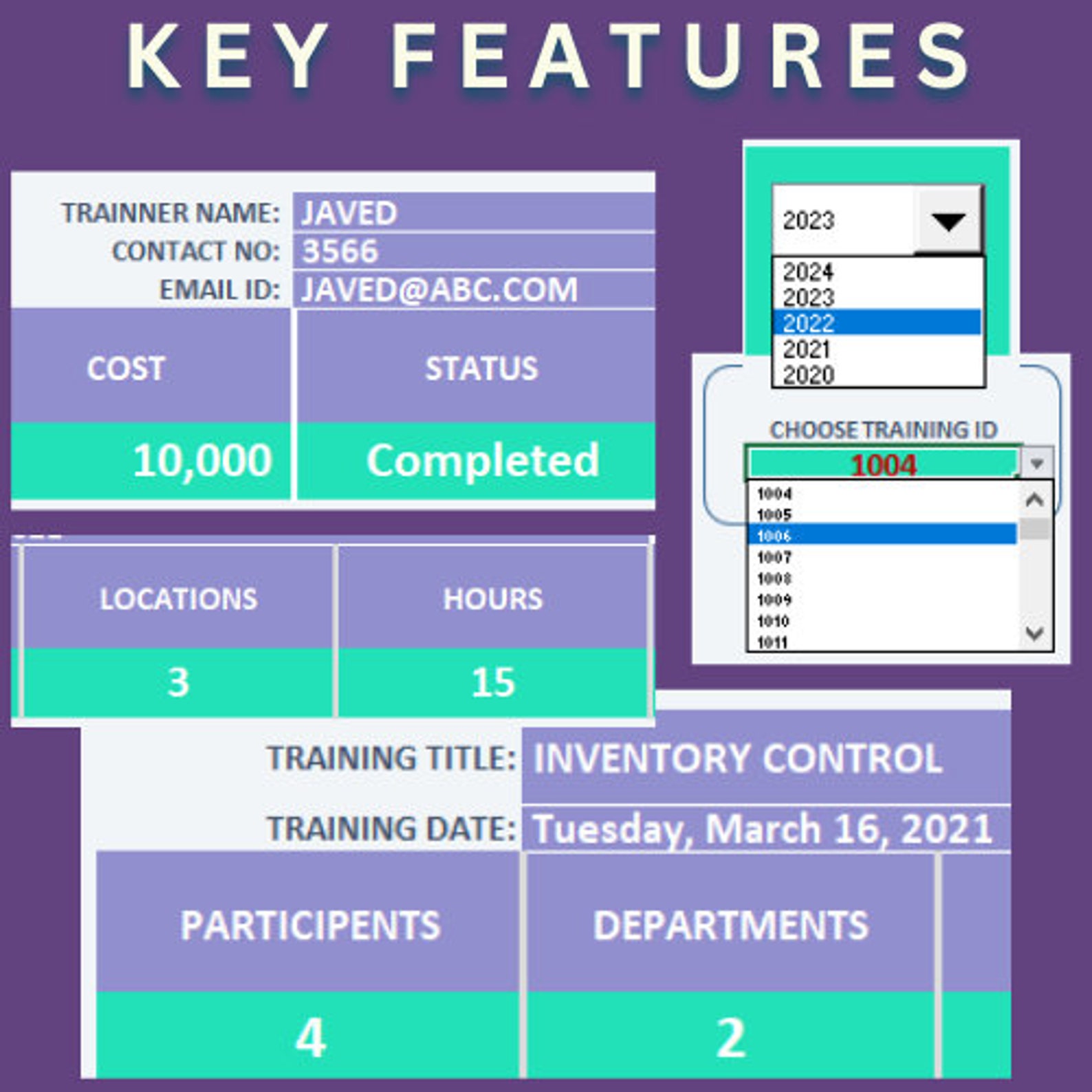 Employee Training Tracker Template | HR Dashboard | Training Dashboard ...
