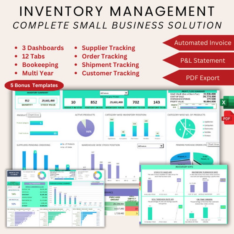 Inventory Tracker Excel Template | Order and Shipment Tracking | Small ...