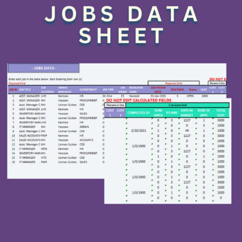 Recruitment Tracker Excel Template | Job Applicant Tracker | HR ...
