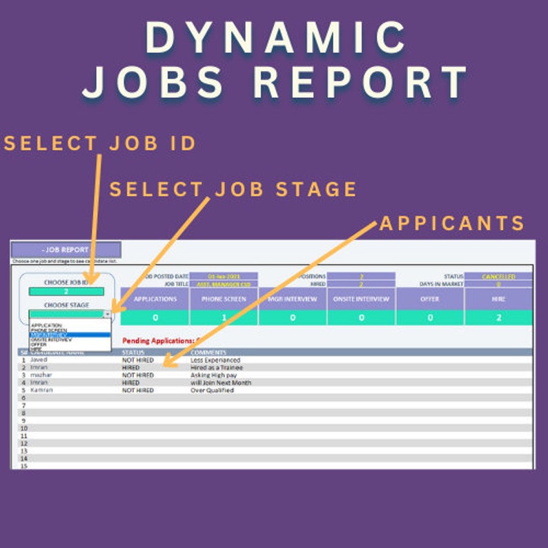 Recruitment Tracker Excel Template | Job Applicant Tracker | HR ...