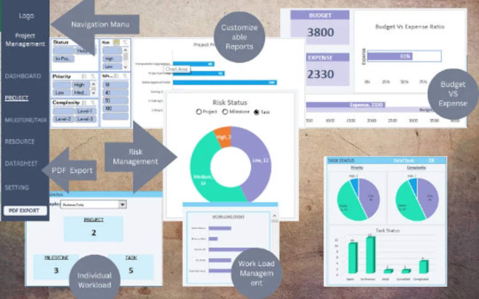 Project Management Excel Template | Task Tracking Spreadsheet | Project ...