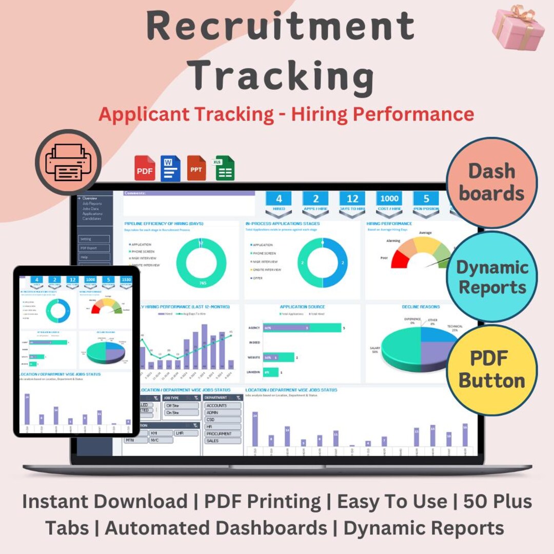 Recruitment Tracker Excel Template | Job Applicant Tracker | HR ...