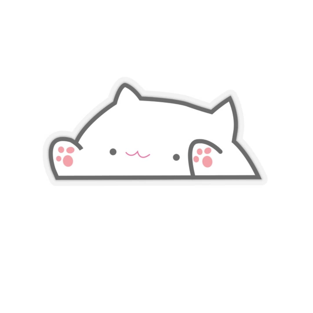 Cute Cat Sticker, Funny Sticker, Kiss-cut Stickers - Etsy