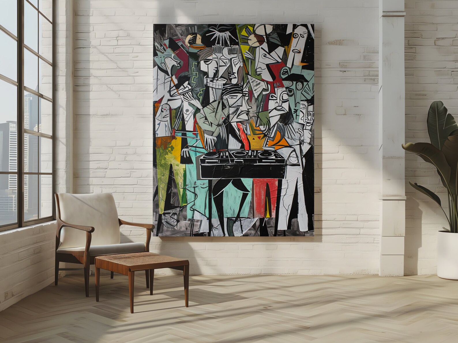 Cubist Harlem Renaissance Art DJ Party Portrait Picasso-inspired Style ...