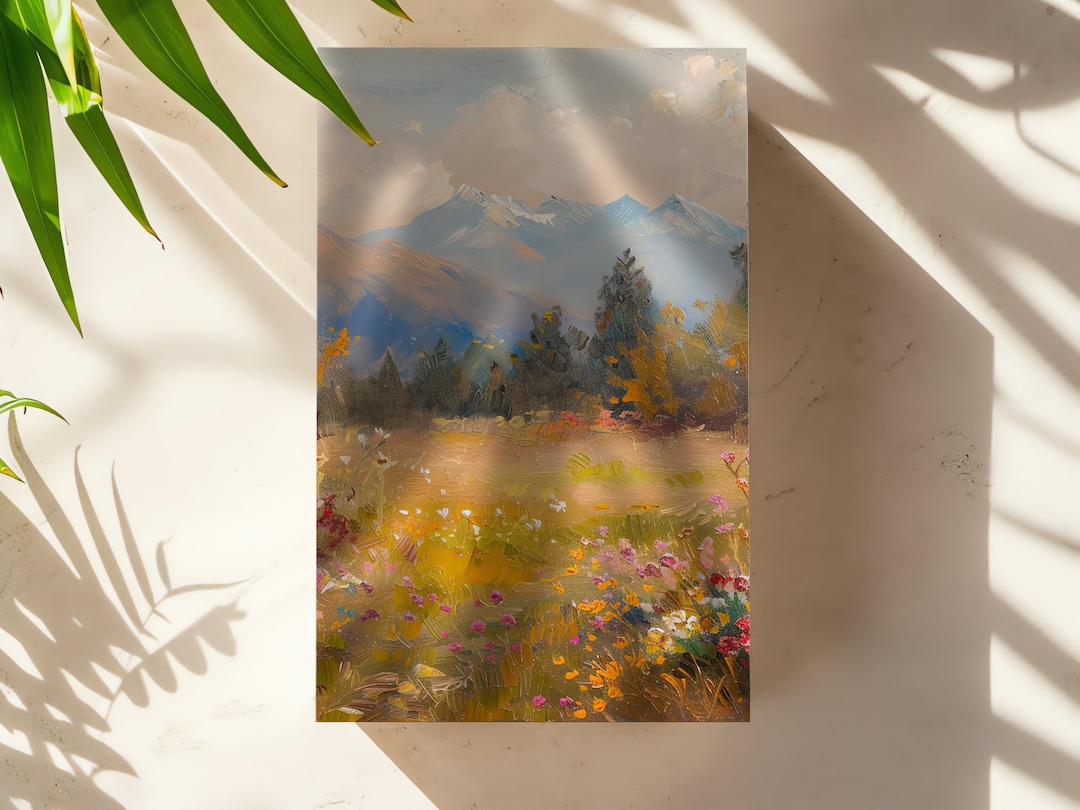 Impressionist Mountain Meadow Canvas Colorful Landscape Plein Air ...