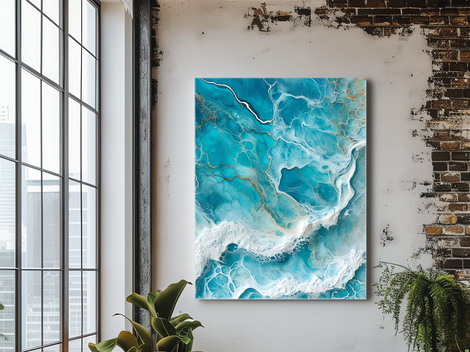 Abstract Wave Painting Polished Flowing Paint Generative Art Trending ...