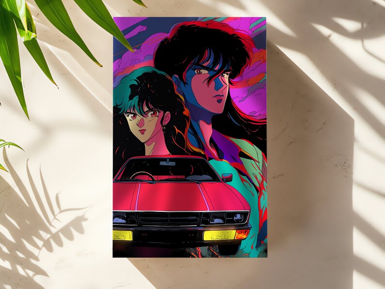 80s Anime OVA Style Art Canvas Trending Pixiv Prints Art Deco Outrun ...