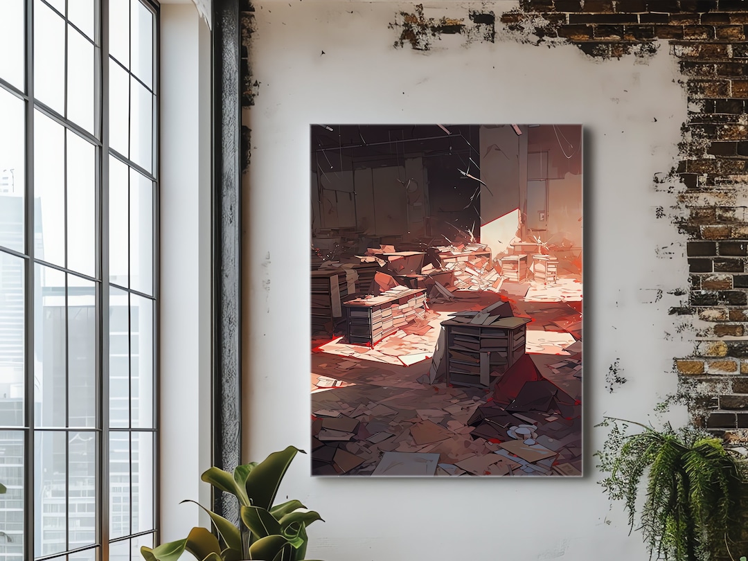 Abstract Canvas Art Book Pile Concept Arknights Anime Visual 16x20 ...