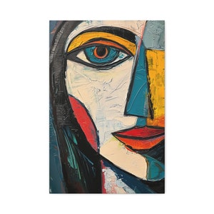 Abstract Lyrical Portrait Canvas Ultrafine Detail Female Face Painting ...