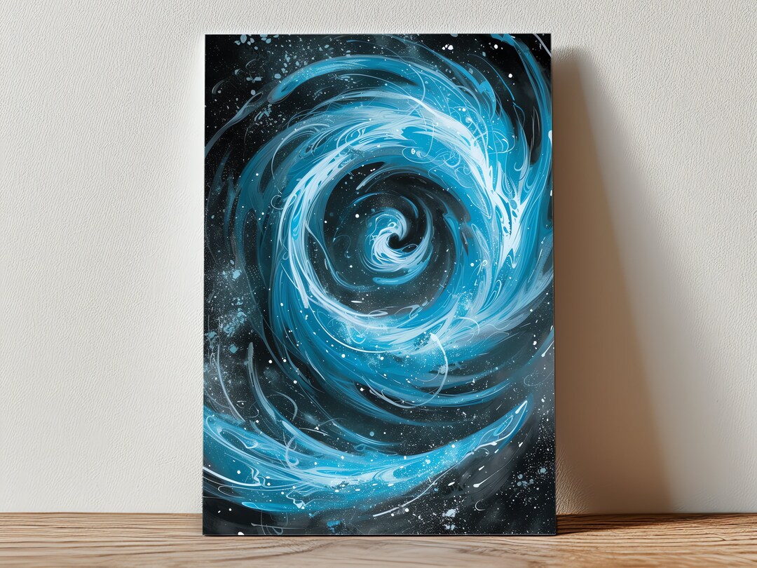 Blue Swirl on Black Canvas Airbrush Art Featured Artist Space Art Eerie ...