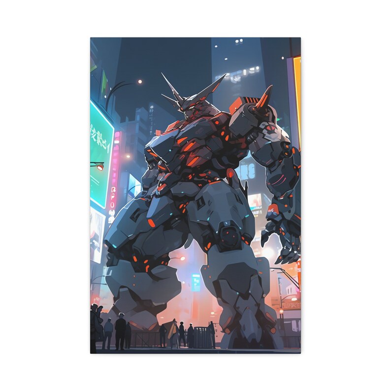 Giant Robot City Modern Mecha Anime Art Canvas X4 X2 Upscaled ...