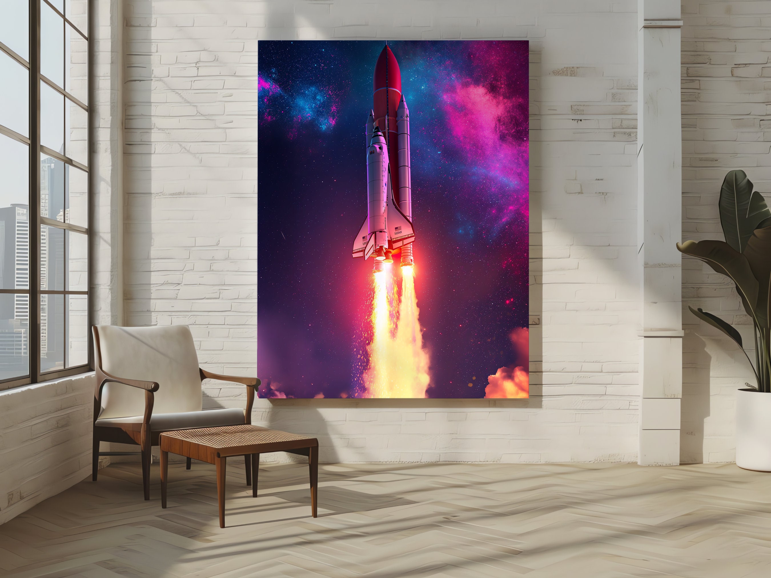 3D Space Shuttle Launch Render Redshift Spectrum Art Cosmic Plane ...