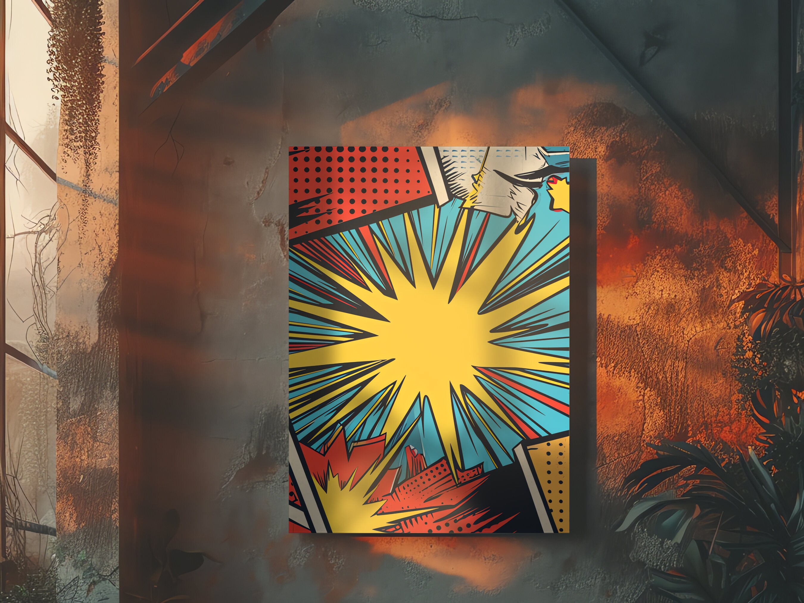 Pop Art Canvas Comic Book Panel Inspired Detailed Patterns Texture ...
