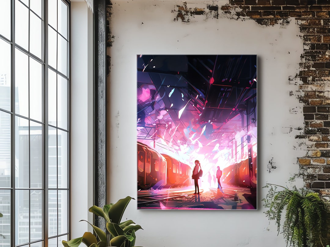 Train Terminal Artwork Detailed Human Illustrations Anime-inspired ...