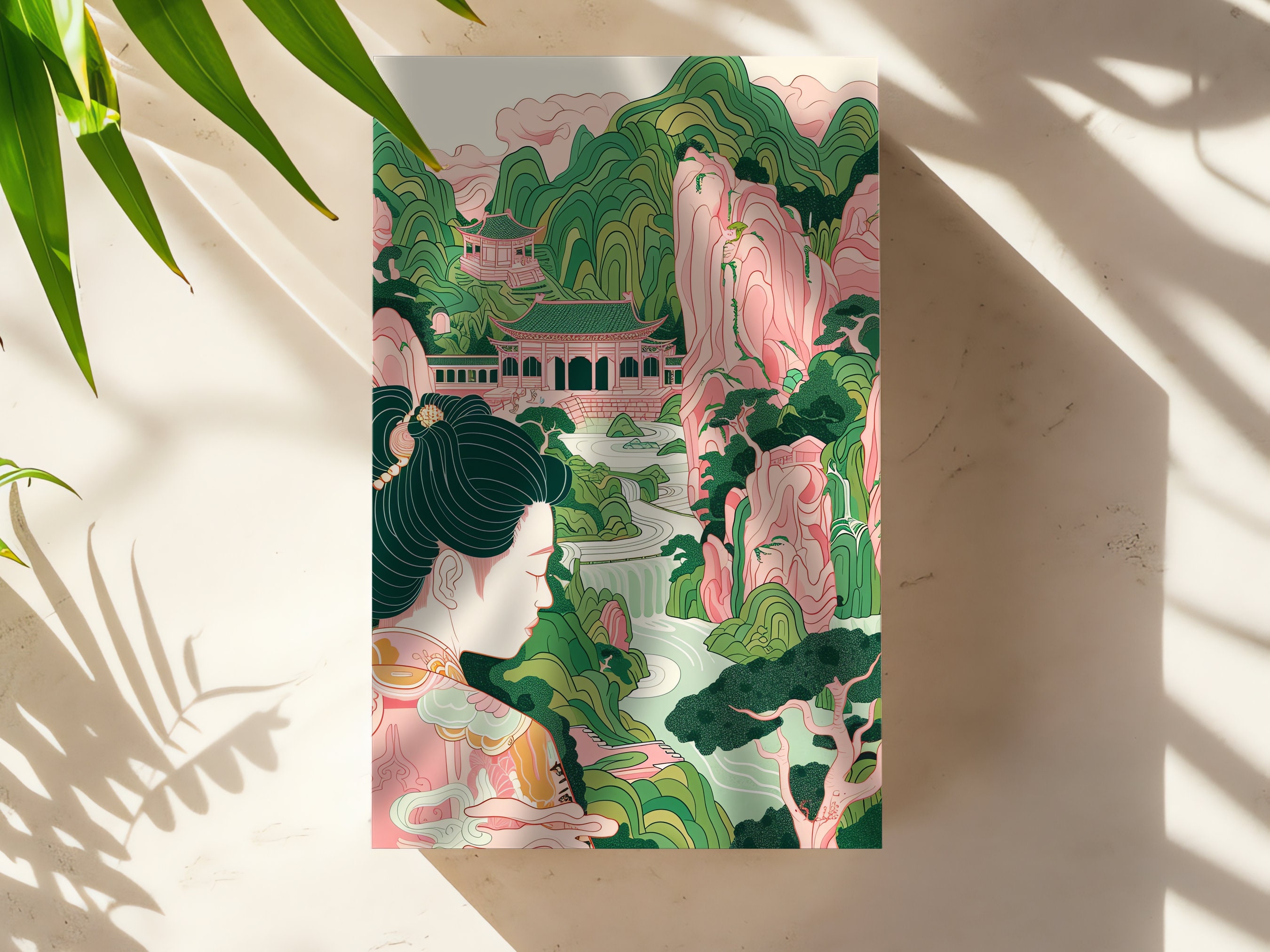 Cloisonnism Silk Screen Waterfall Canvas Art Winner's Masterpiece ...