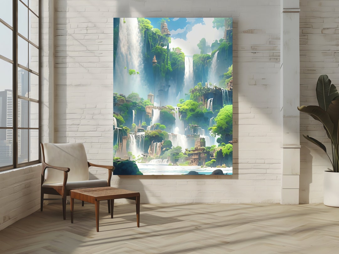 Lush Forest Waterfall Matte Painting Cgsociety Fantasy Art Detailed ...