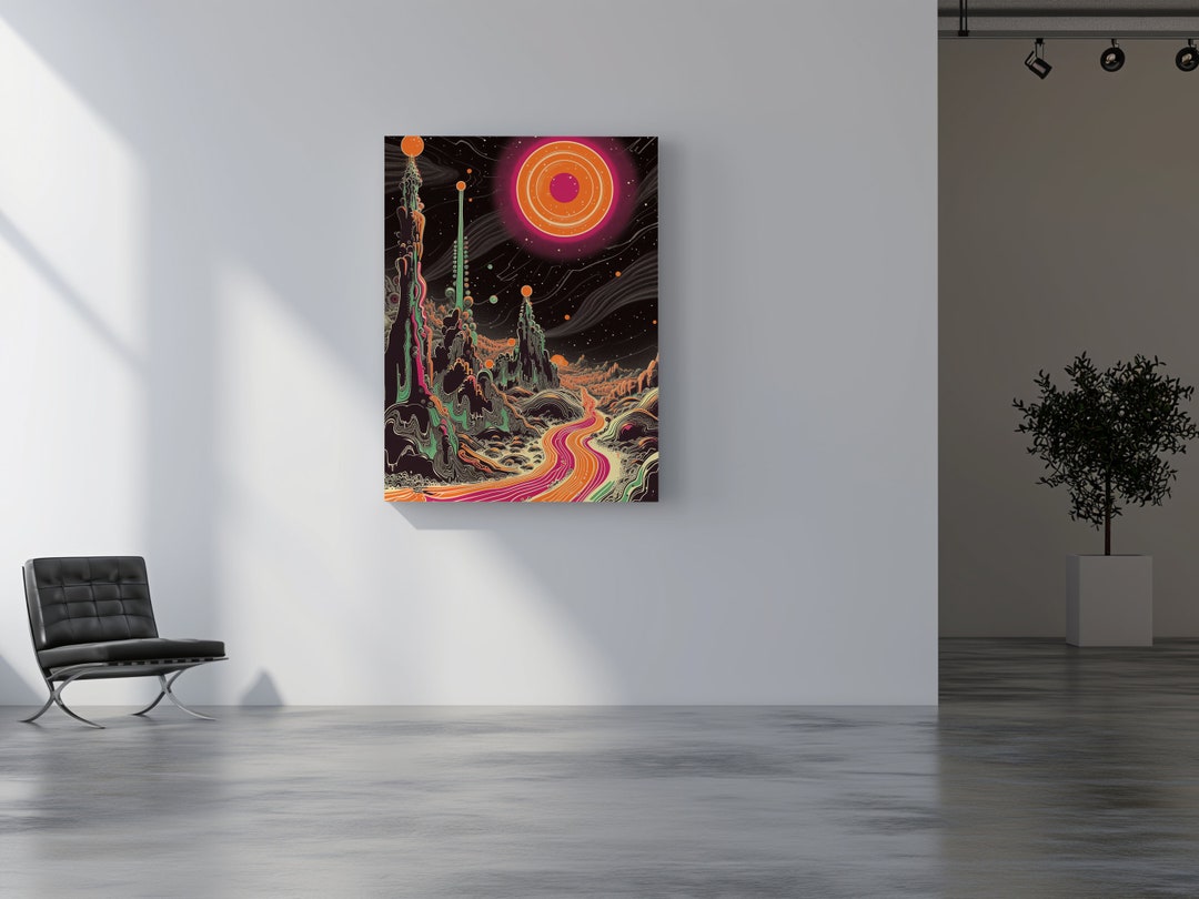 Alien Landscape Artwork Vibrant Cosmic Space Art Fractal Thunder ...