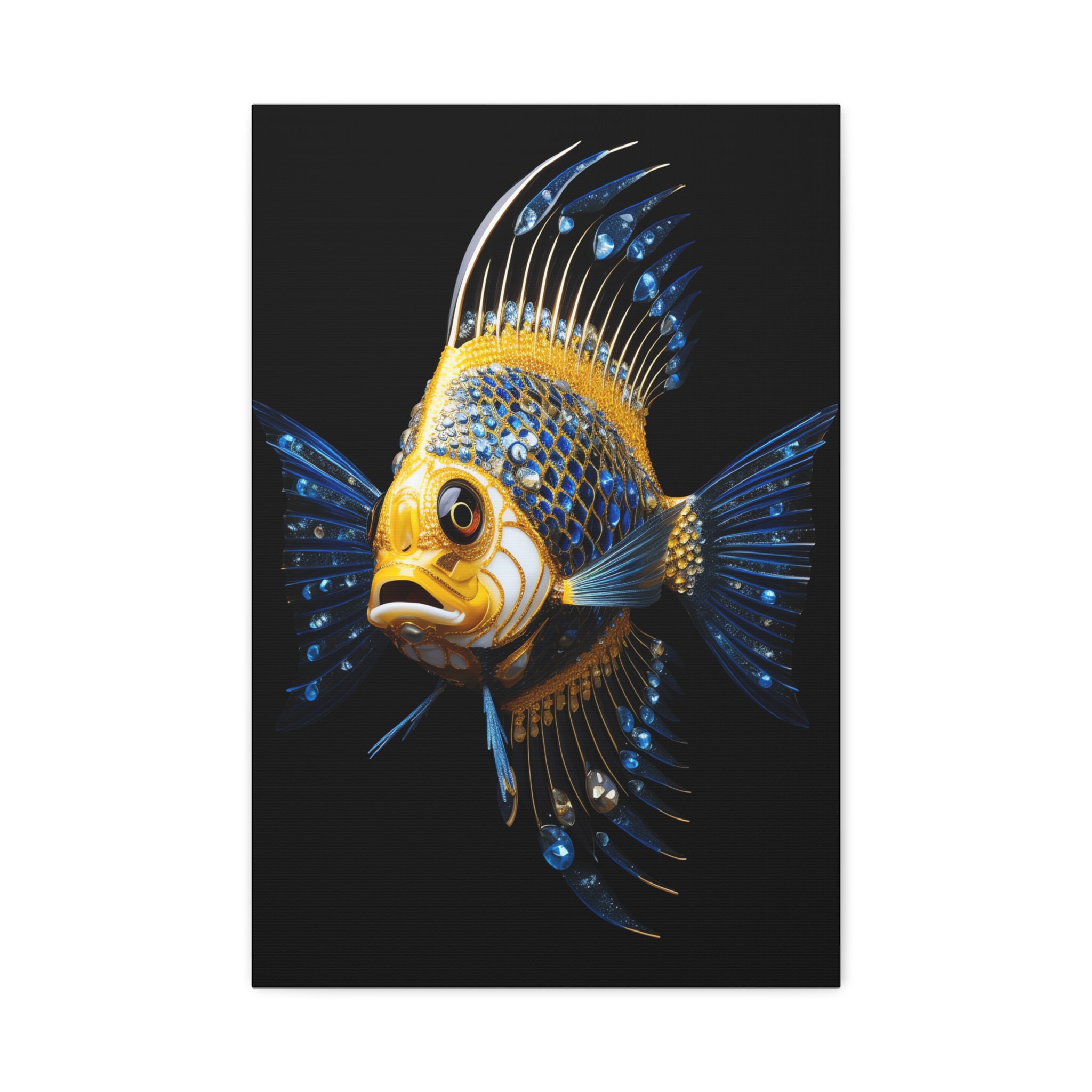 Surreal Fish Close-up Canvas Inspired Cloisonnism Art Murano-style ...