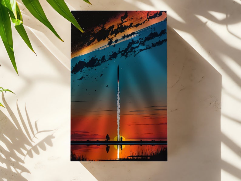 Rocket Launch at Dusk Hyper Realistic Space Art Cgsociety Style Sunset ...