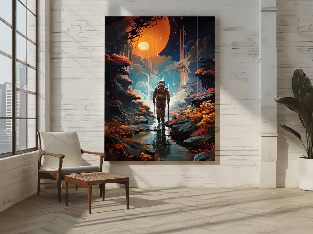 Forest Wanderer Digital Art Canvas Space Art Style Sci-fi Nature Scene ...