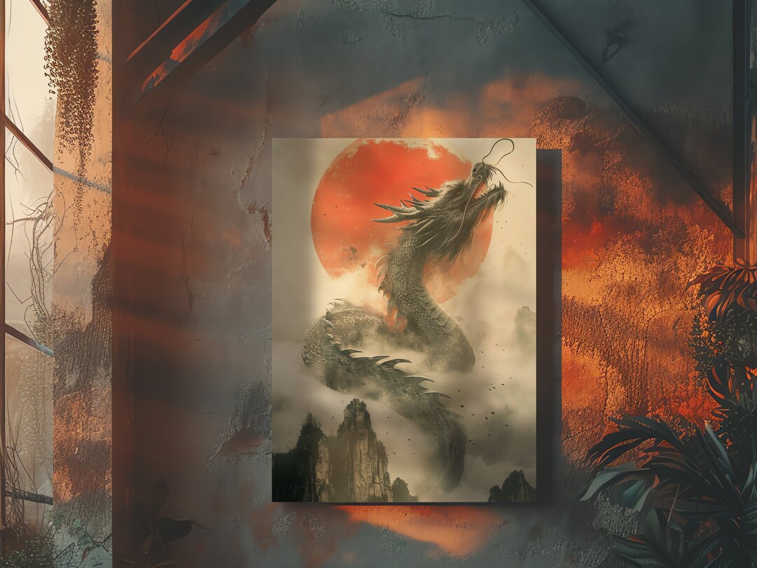 Dragon Rising Sun Canvas Art Fantasy Digital Painting CG Society Winner ...