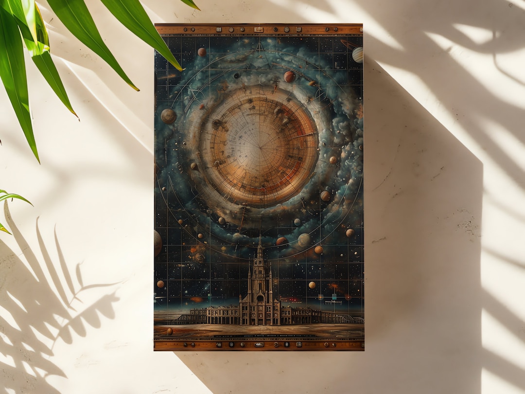 Solar System Map Detailed Space Art Cosmic Artwork Surreal Galaxy ...