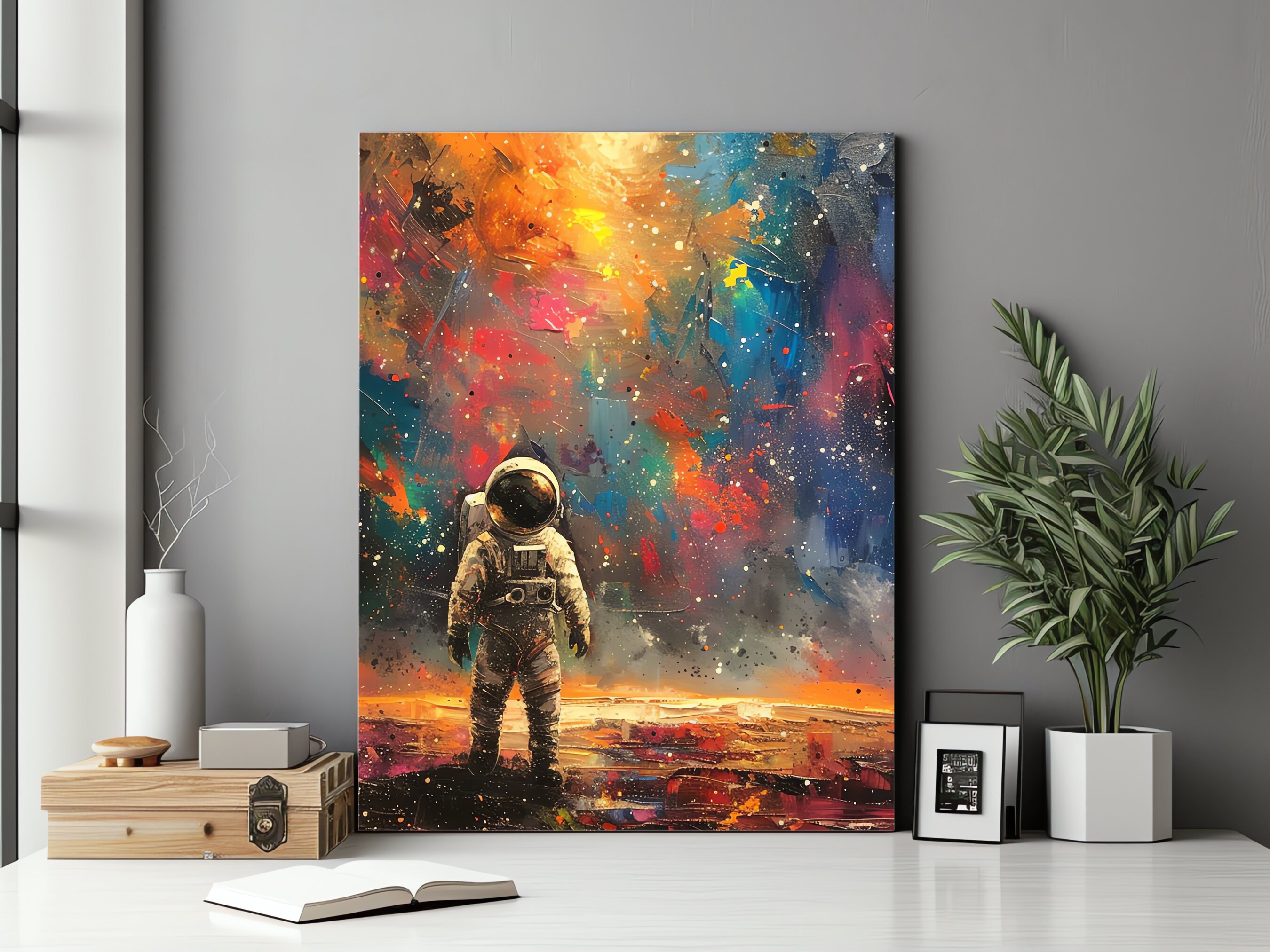 Astronaut on Alien Planet Detailed Space Canvas Art Liminal Cosmos Art ...