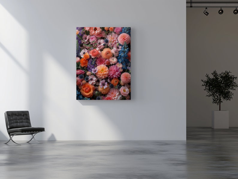 Rococo Floral Still Life Canvas Inspired by Classic Baroque Close up ...