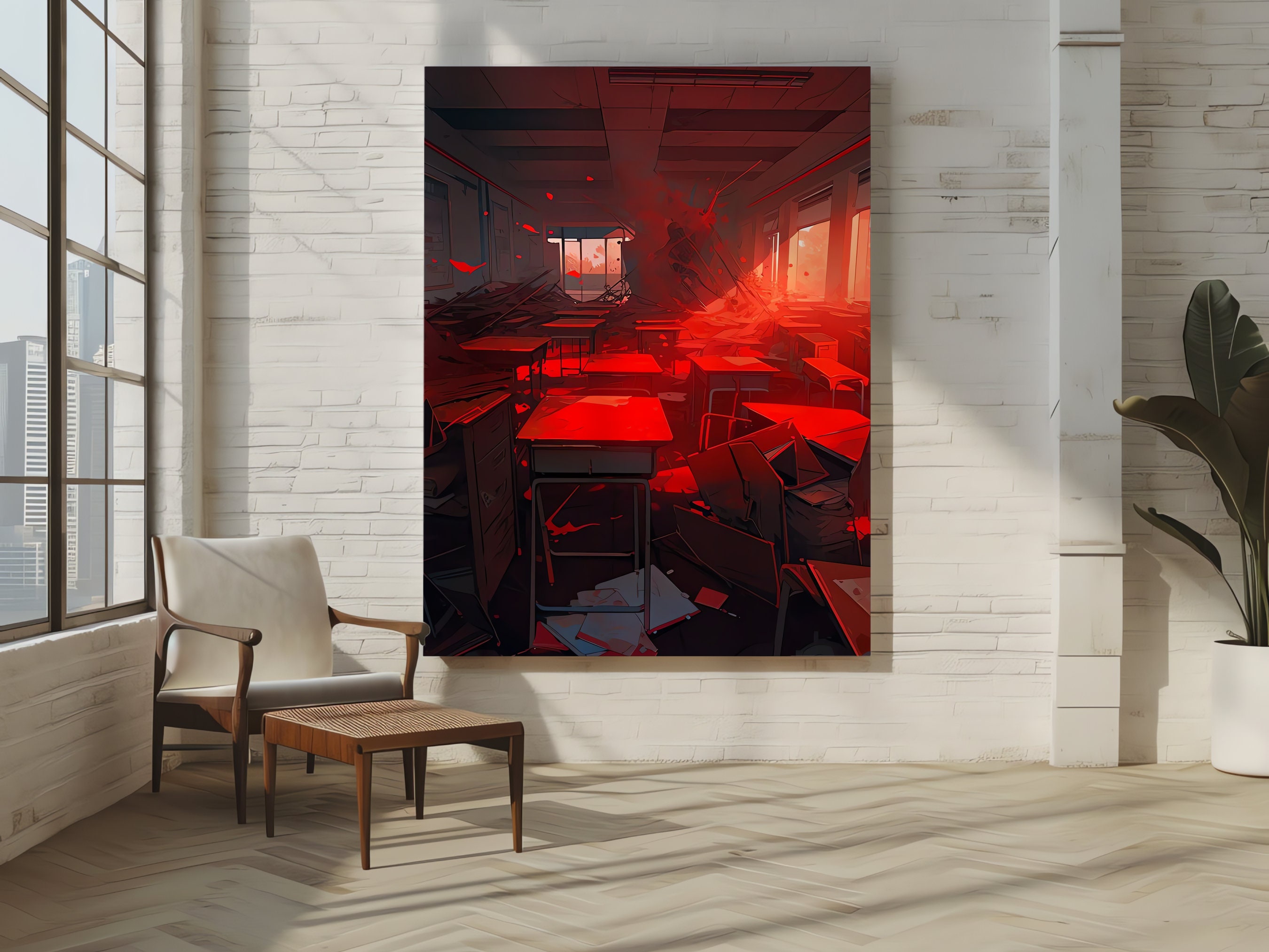 Anime Classroom Scene Concept Art Canvas 4x2 Upscale VFX Keyframe Auto ...