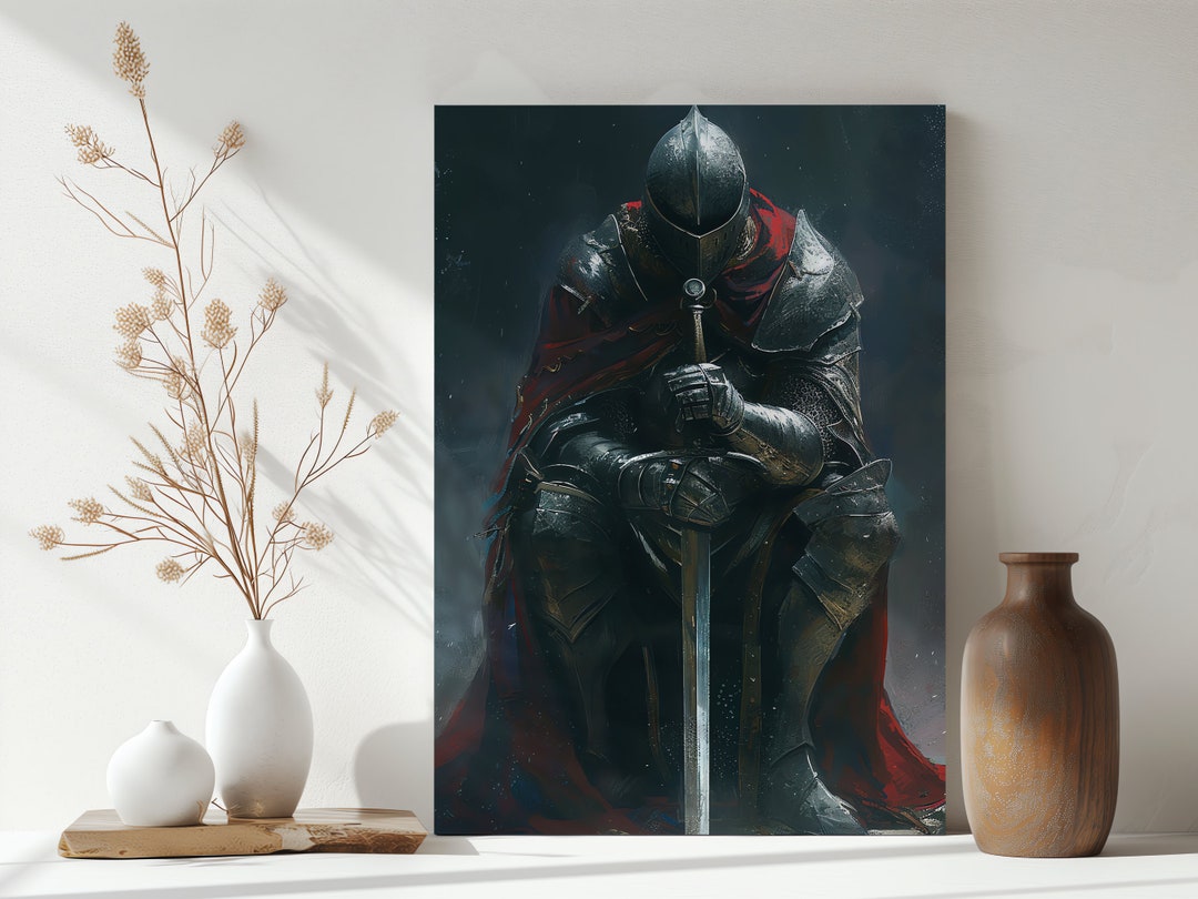 Medieval Knight Portrait Canvas Detailed Fantasy Art Cgsociety Artwork ...