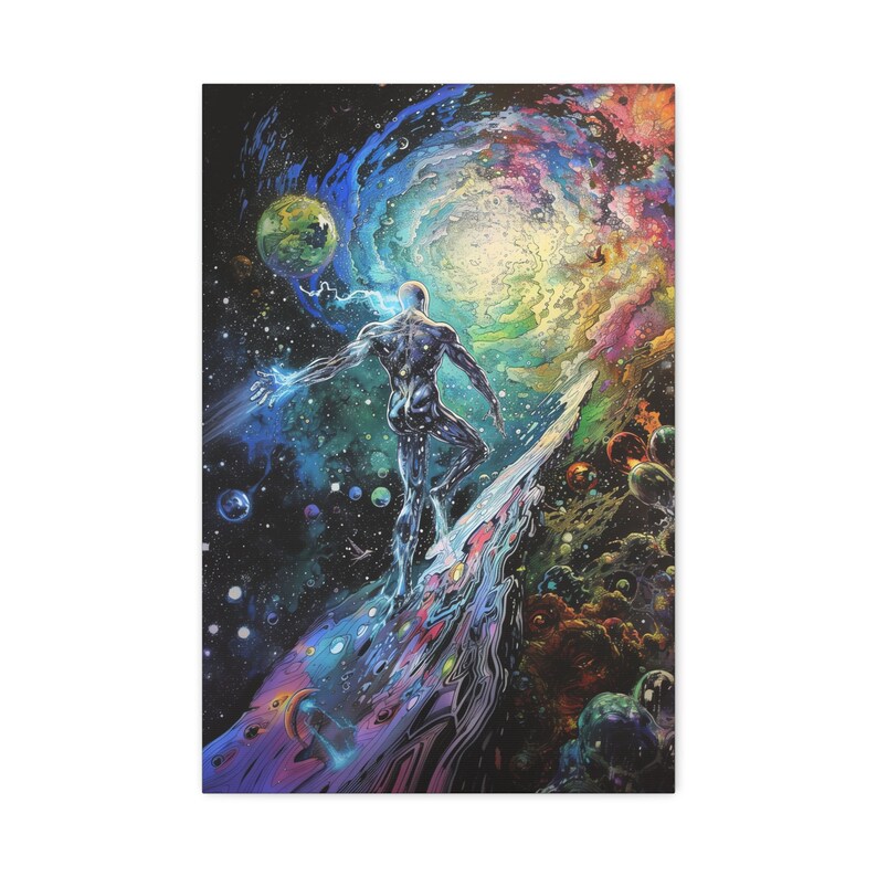 Psychedelic Surfer Canvas Hyper-detailed Visionary Art Cosmic LSD ...