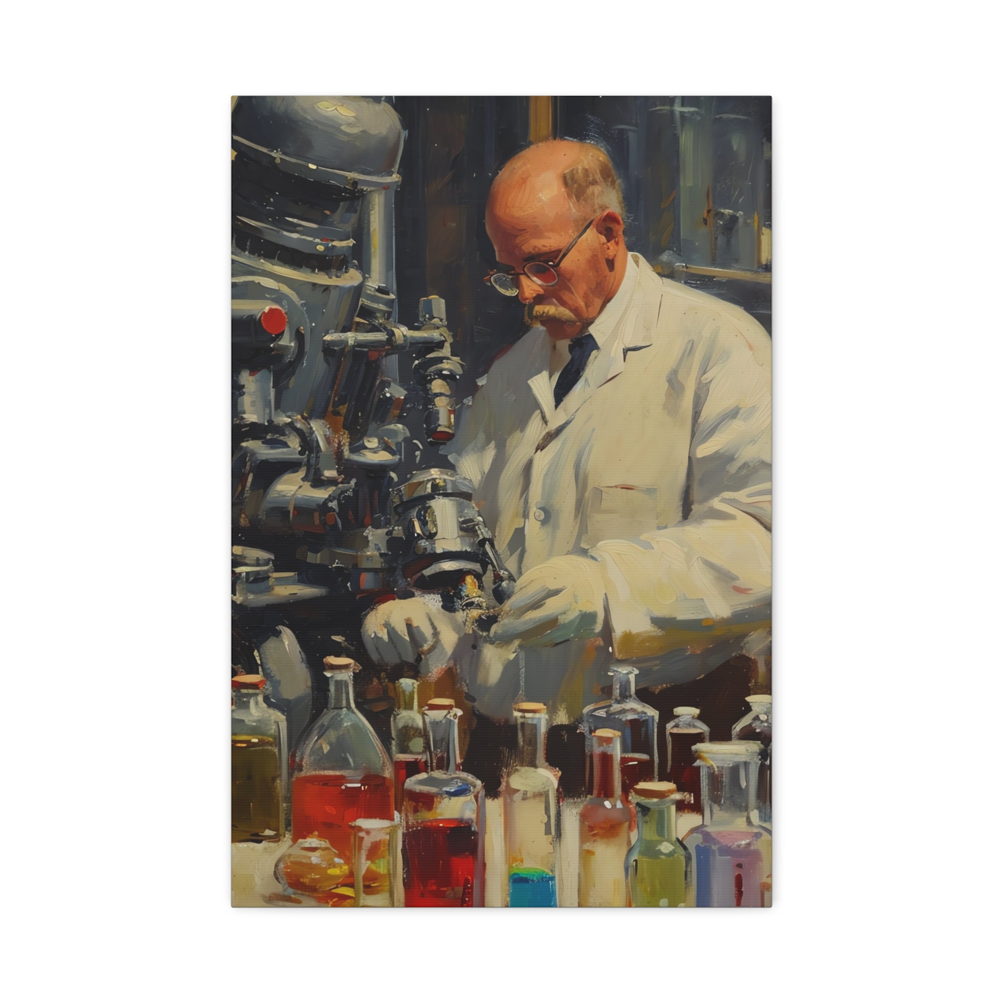 Ultrafine Detail Man in Laboratory Art Analytical Art Futuristic Lab ...