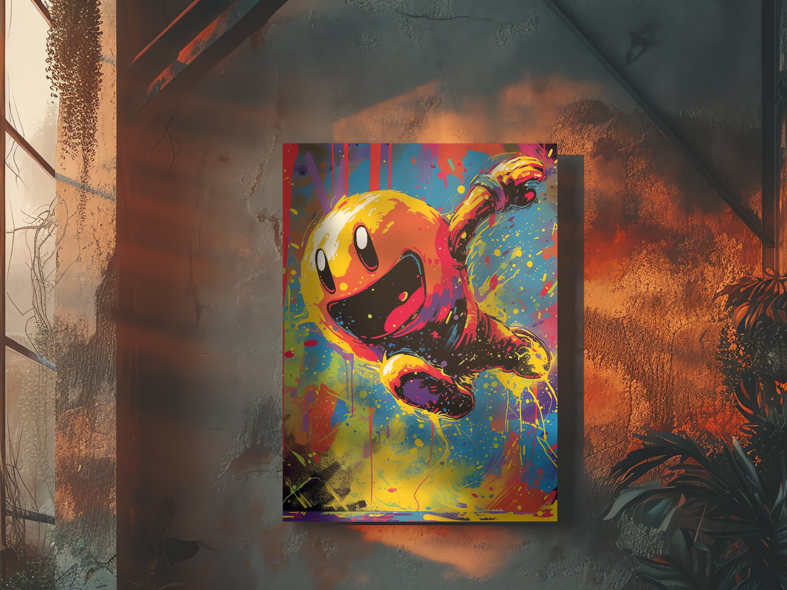 Pac-man Pixel Art Canvas Classic Video Game Artwork Retro Gaming Decor ...