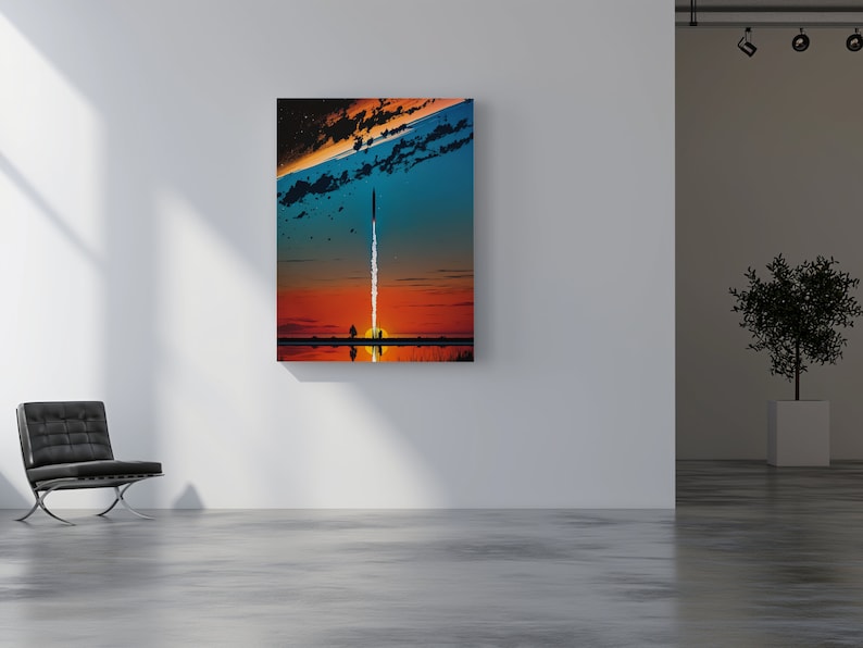 Rocket Launch at Dusk Hyper Realistic Space Art Cgsociety Style Sunset ...