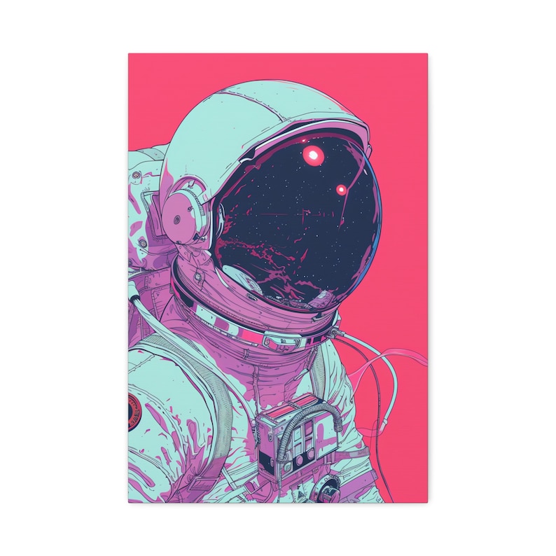 Cyberpunk Astronaut Lost in Liminal Space Detailed Space Art Canvas Art ...