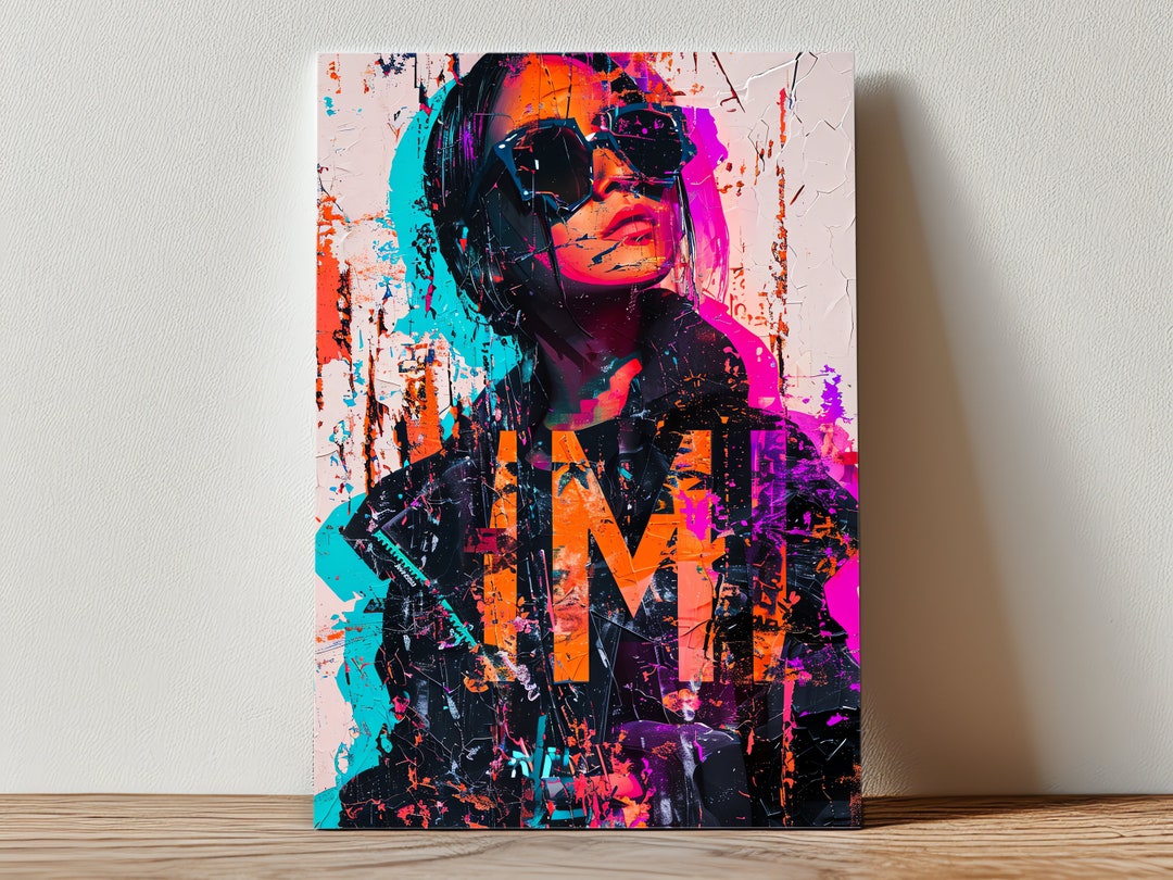 Vibrant CMYK Poster Art Stylish Woman in Sunglasses International ...