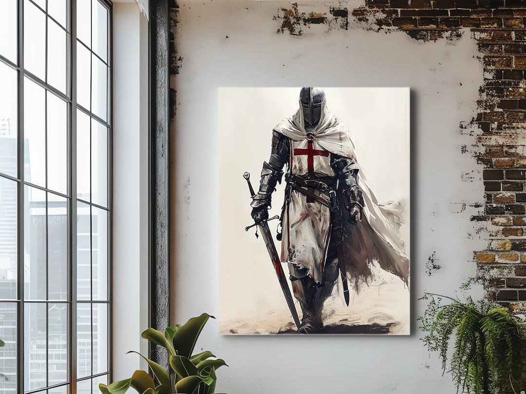 Medieval Crusader Knight Holy Sword Art Canvas Painting Cgsociety ...